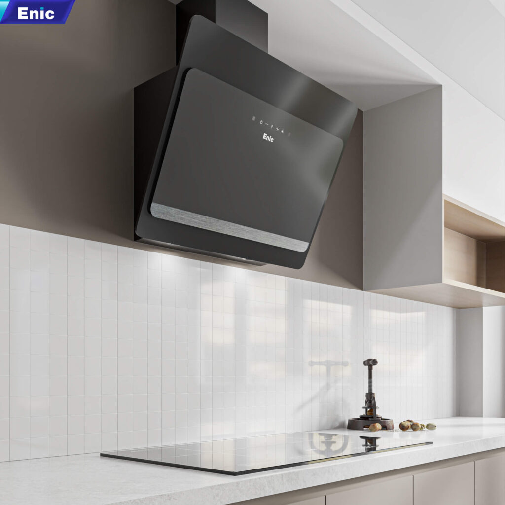 Máy Hút Mùi Áp Tường Kính Vát Enic V75