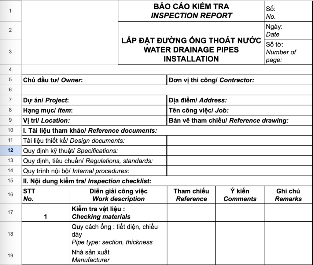 Mẫu Checklist Công Việc Xây Dựng Chuẩn Nhất Hiện Nay