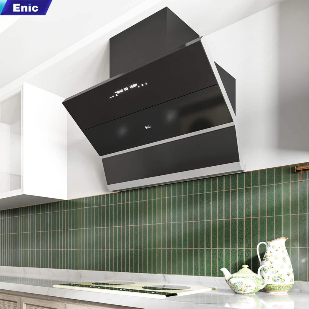 Máy hút mùi áp tường kính vát Enic MH45