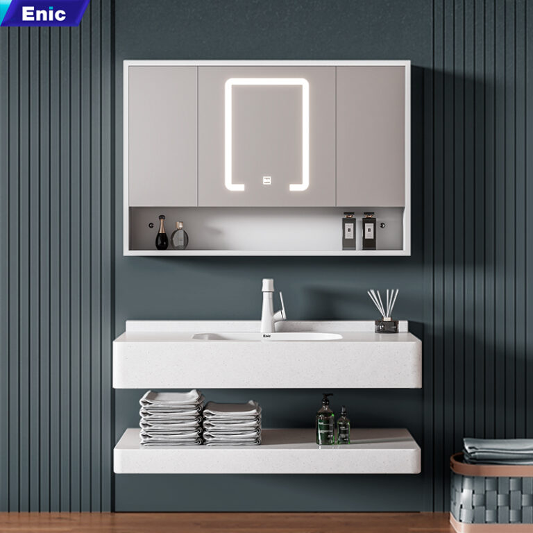 Bộ tủ gương lavabo phòng tắm cao cấp Enic 2T Pro