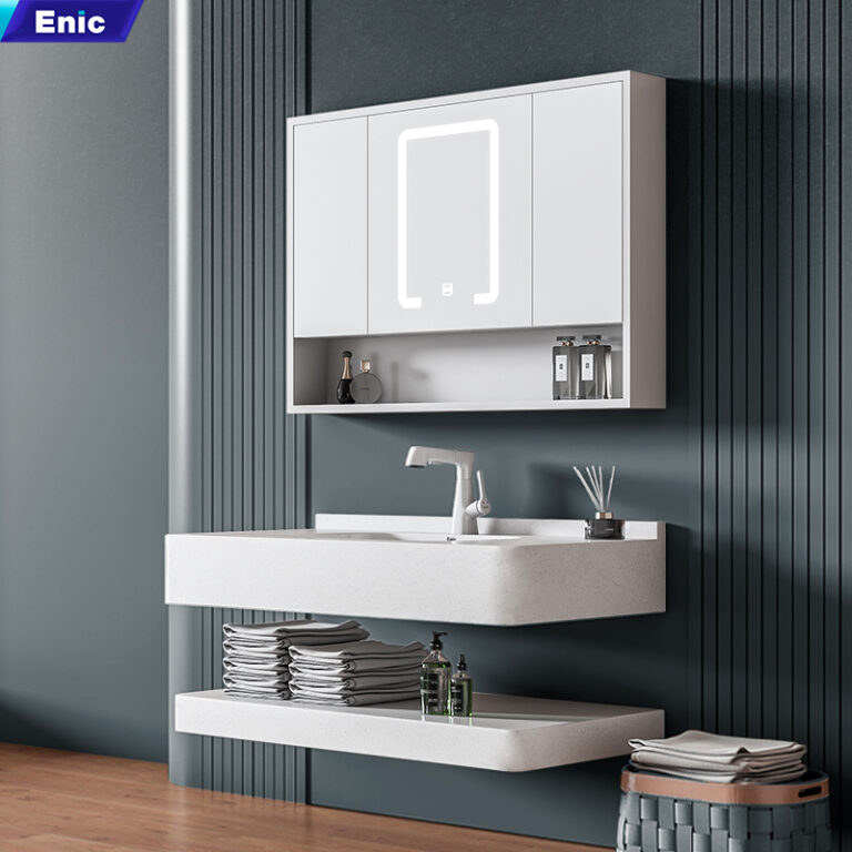 Bộ tủ gương lavabo phòng tắm cao cấp Enic 2T Pro