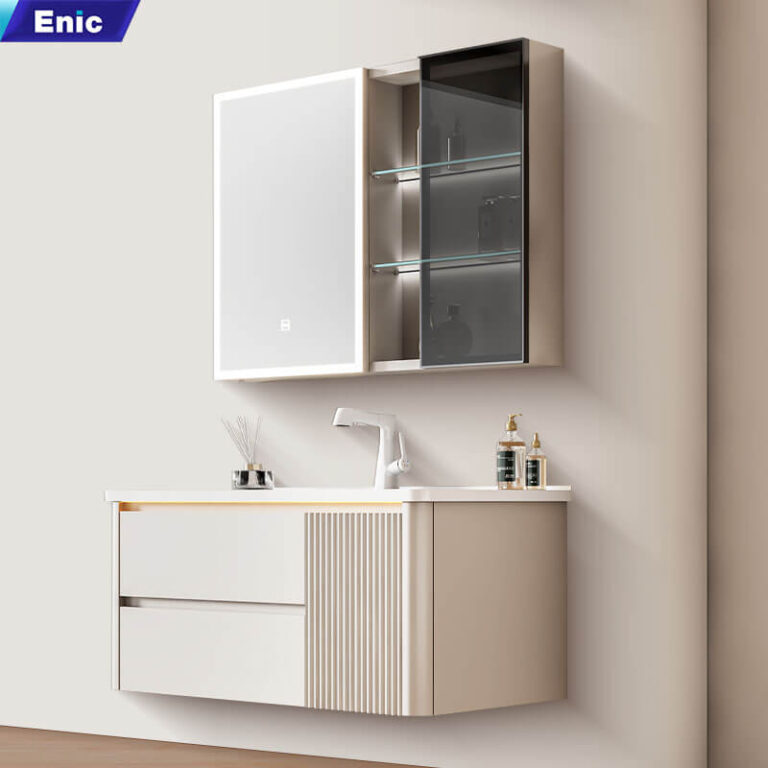 Bộ tủ gương lavabo PVC cao cấp Enic BT Plus