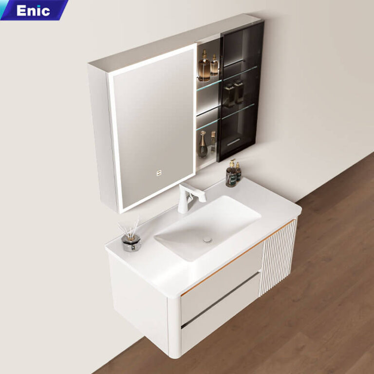 Bộ tủ gương lavabo PVC cao cấp Enic BT Plus