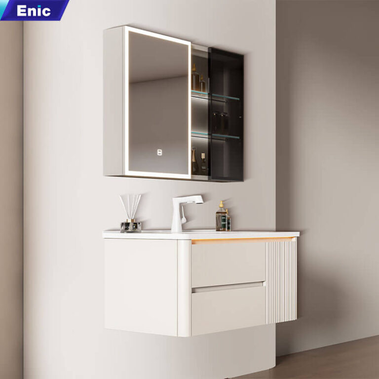 Bộ tủ gương lavabo PVC cao cấp Enic BT Plus