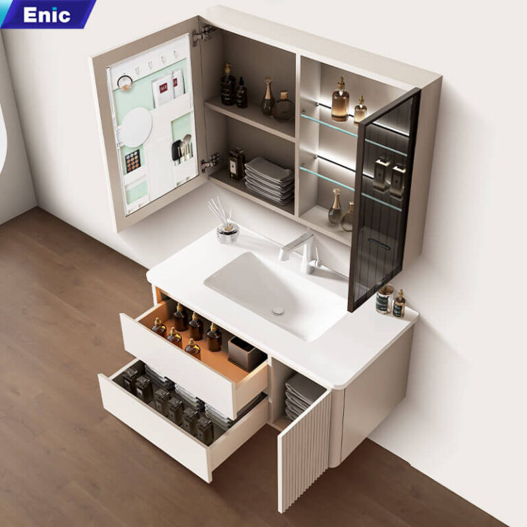 Bộ tủ gương lavabo PVC cao cấp Enic BT Plus