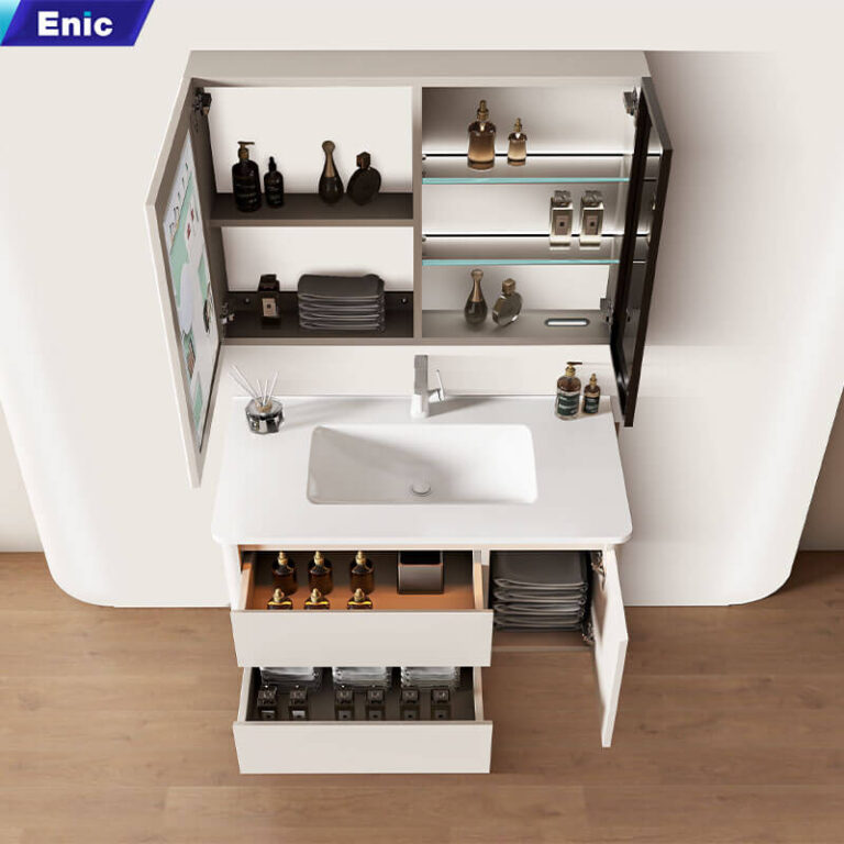 Bộ tủ gương lavabo PVC cao cấp Enic BT Plus