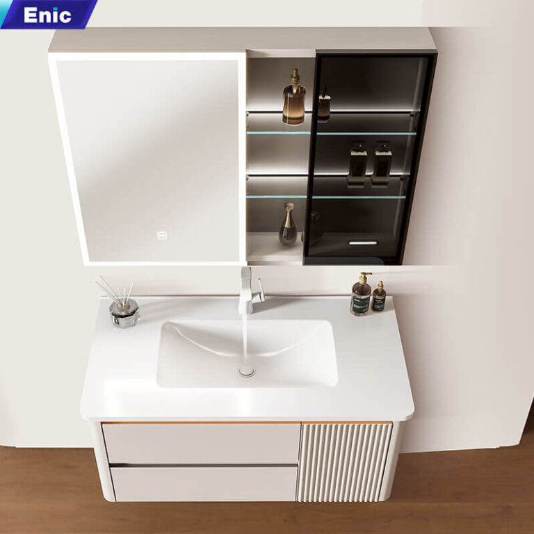 Bộ tủ gương lavabo PVC cao cấp Enic BT Plus